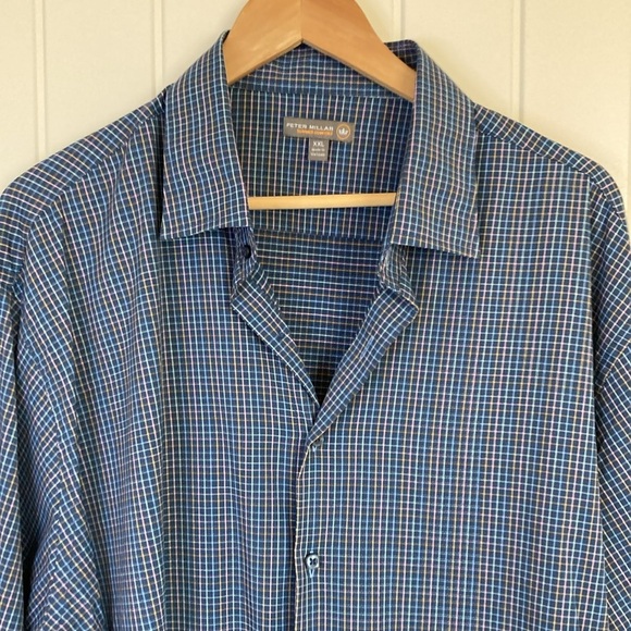 Peter Millar | Shirts | Peter Millar Mens Summer Comfort Button Up Shirt Xxl Long Sleeve Blue ...
